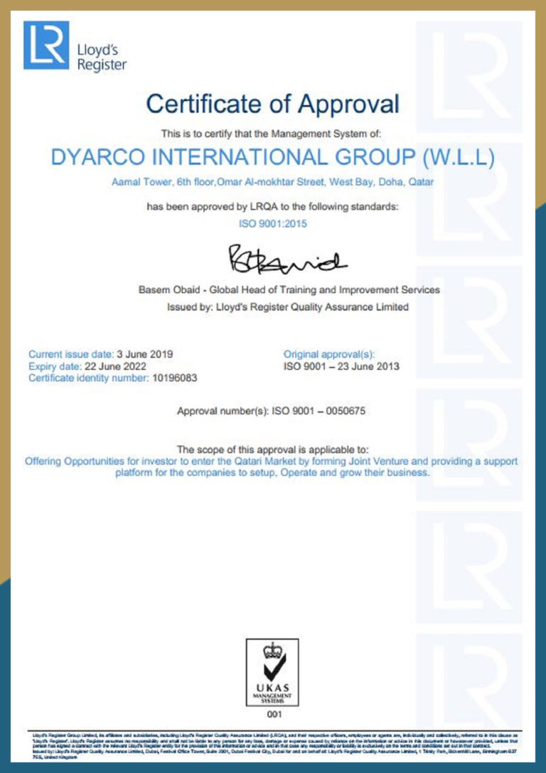 Certification – Dyarco